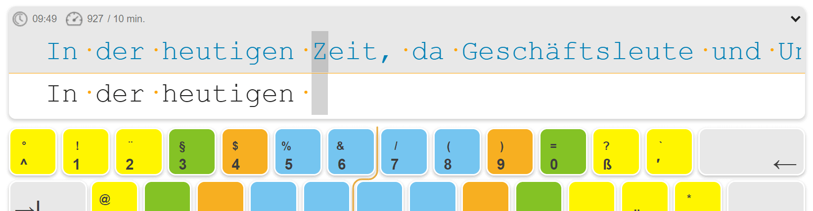 10-Minuten-Abschrift als Test durchführen - Typewriter